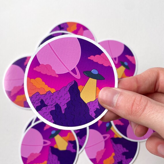Lofi Ufo Sticker/ Trippy Space Scene | Etsy