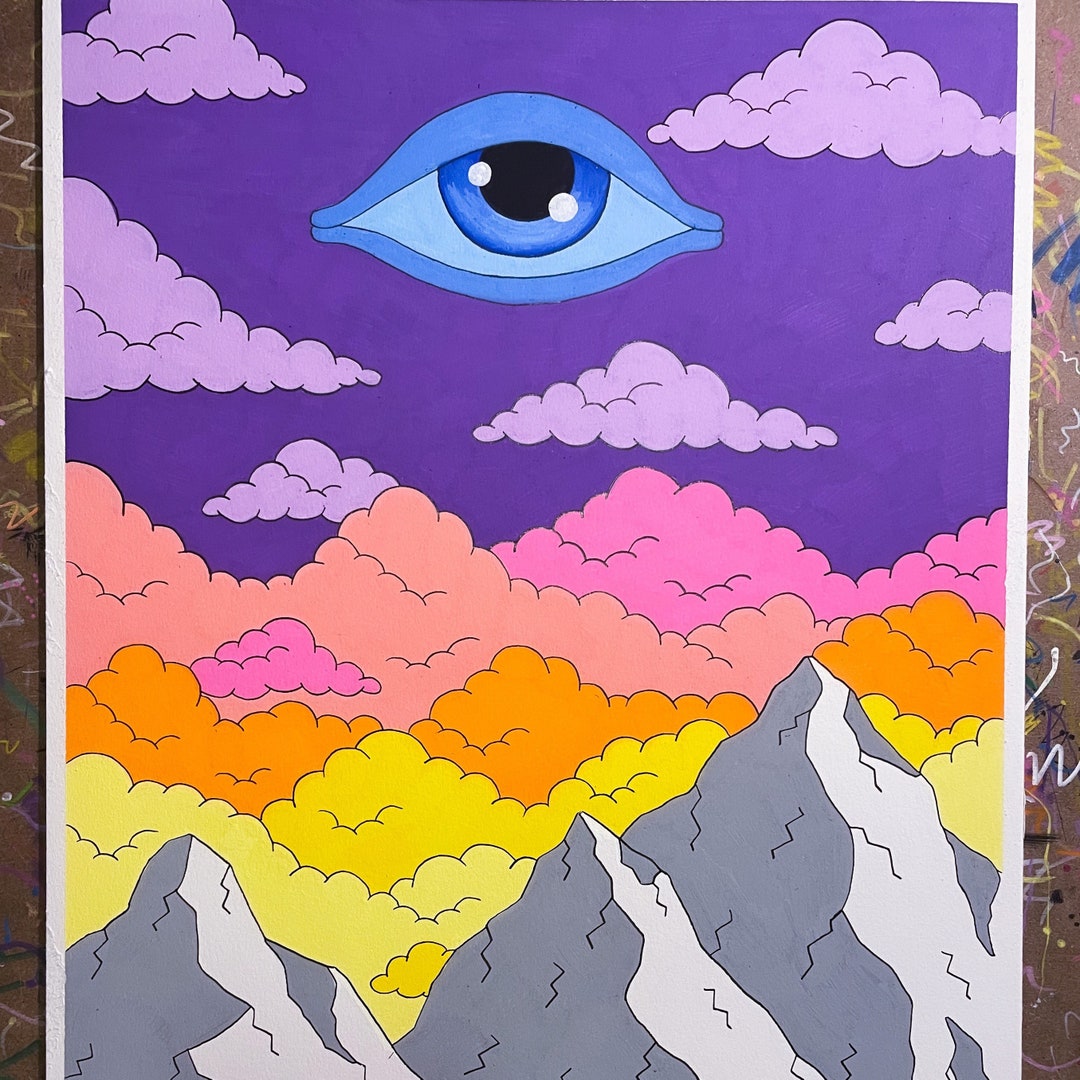 Eye in the Sky/trippy Posca Pen Drawing - Etsy