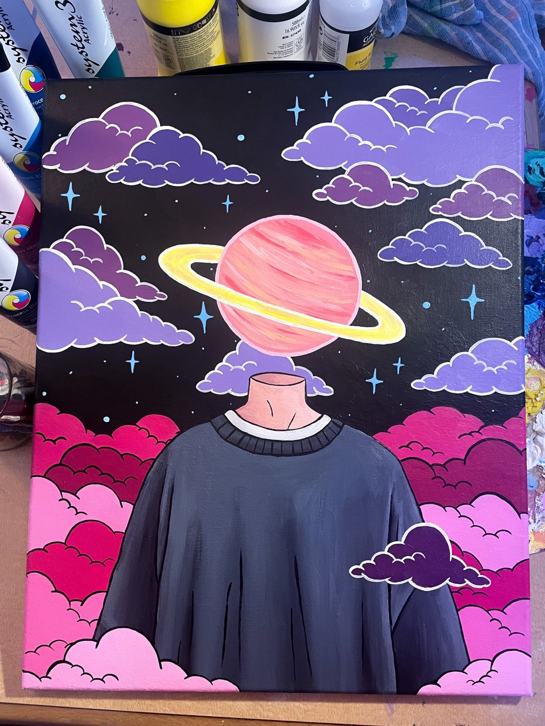 Child of Space/ Trippy Psychedelic Painting - Etsy