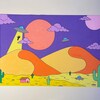 Sunset Over the Purple Mountains /original 8x6 Posca Postcard Drawing ...