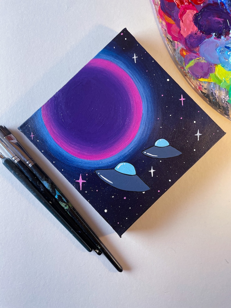 Depths of Space / Psychedelic Visionary Mini Space Painting - Etsy