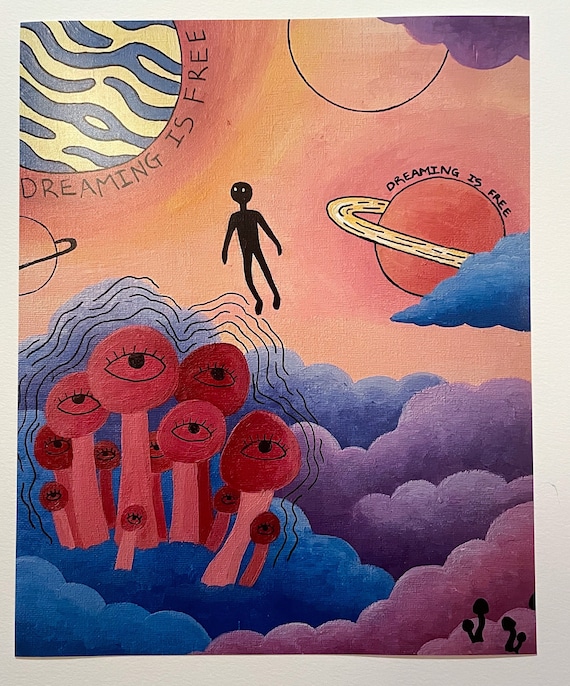 Dreaming is Free/8x10 Print of Dreamcore Painting | Etsy