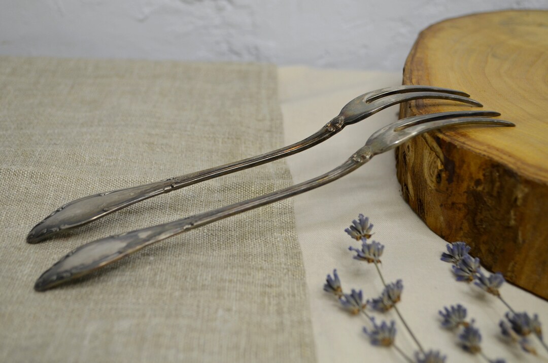 Vintage Utensils Set of 2 Pcs Meat Forks Antic Tableware - Etsy