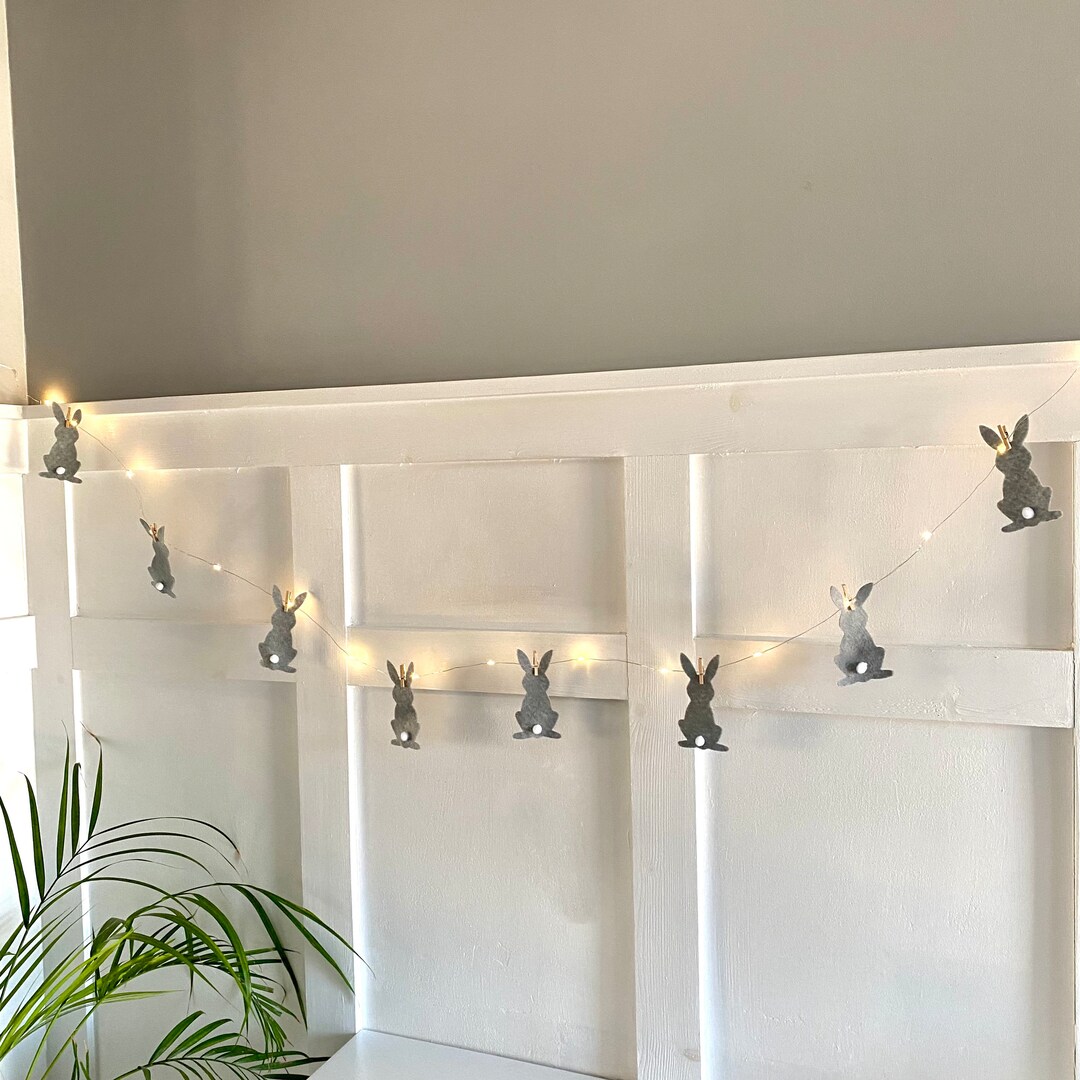 Bunny Rabbit Garland With Lights: Easter Nursery Decor - Etsy