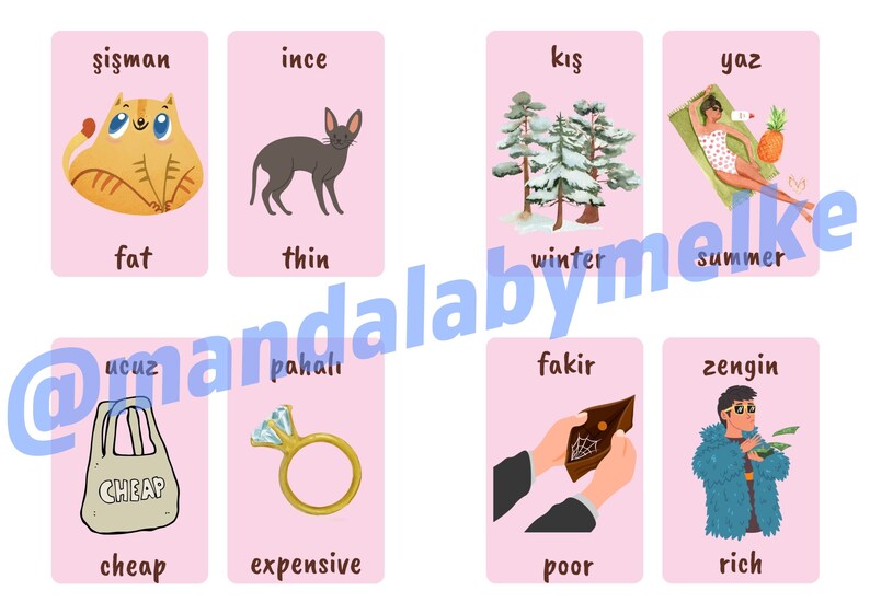 Learn Turkish Bundle | Turkish Professions | Turkish Adjectives ...