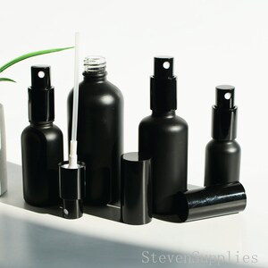 15~100ml Matte Black Glass Spray Bottles or Perfume Bottles Fine Mist ...