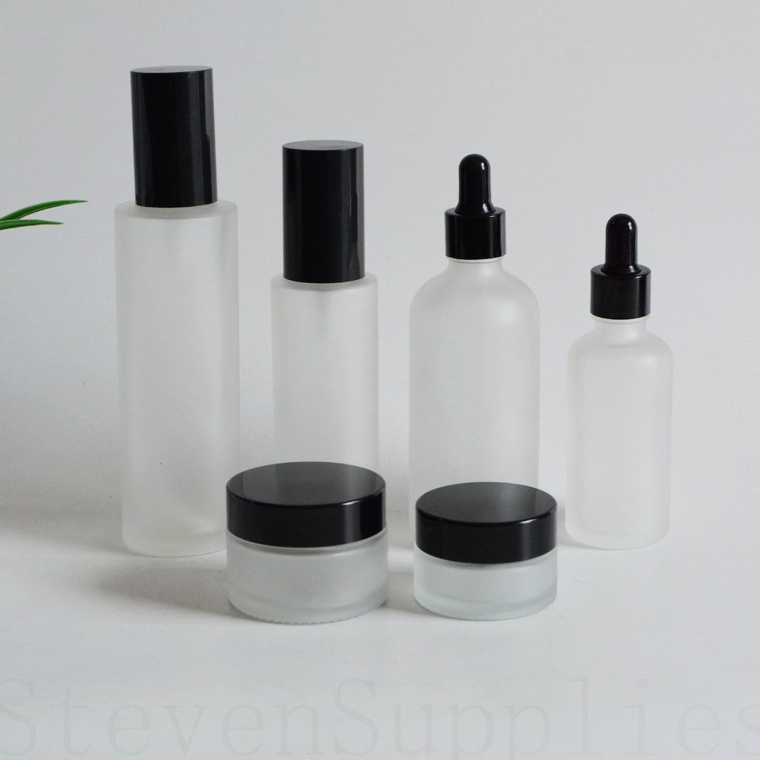 Frosted Glass Cosmetic Container/lotion/fine Mist Spray/ Dropper Bottle ...