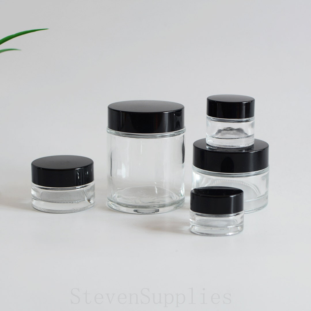 5~100g Clear Glass Cream Jar Empty Cosmetic Container Makeup Sample ...