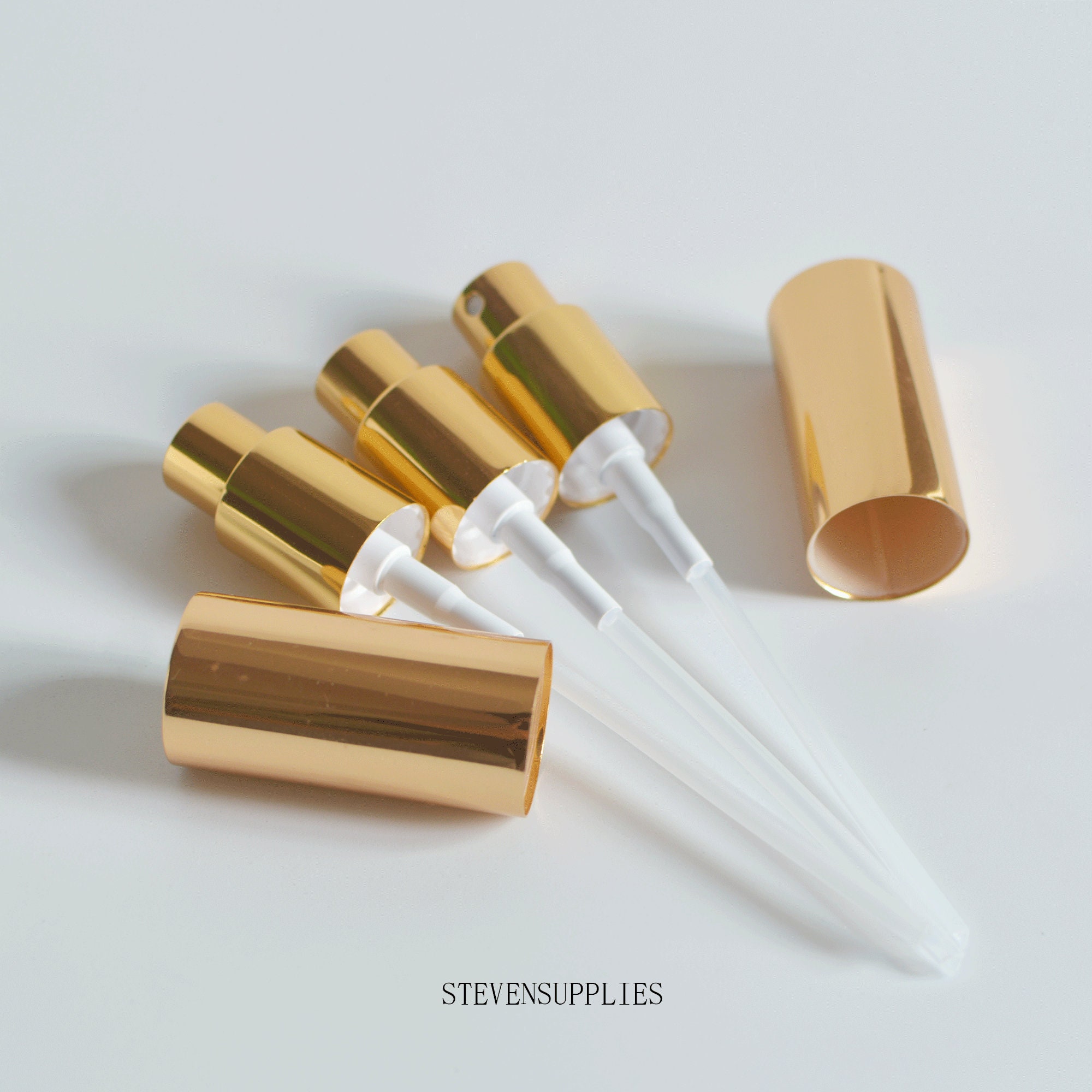 18/410 Dark Gold/ Light Gold Spray Pump Tops With Covers, Golden Fine ...