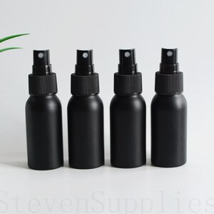 50ml Matte Black Aluminum Fine Mist Spray Bottle Empty Mini Travel Size ...