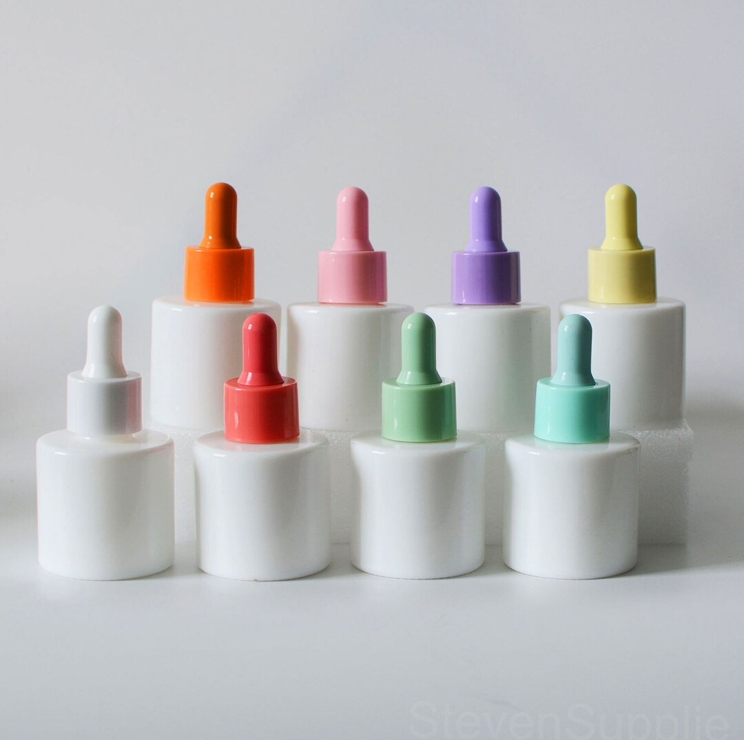 30ml 1oz Porcelian White Dropper Bottles Macaron Color Cap 2025 New for ...