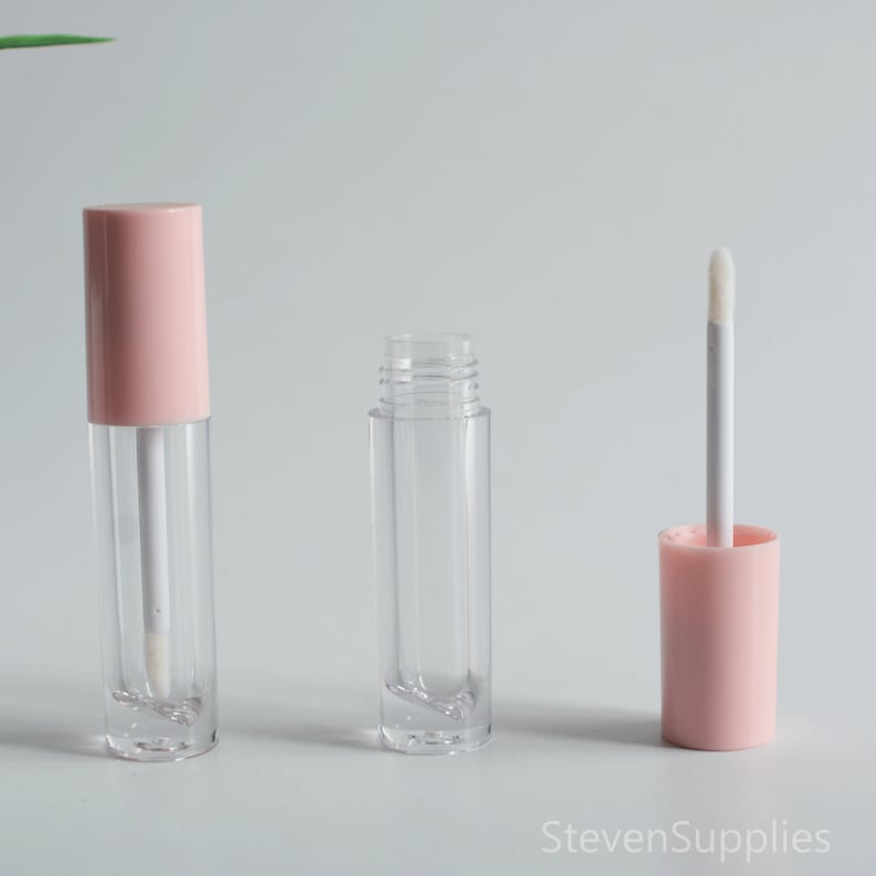 1-200pcs Empty Lip Gloss Tube Container White/pink Plastic Cap ...