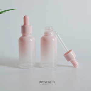 Empty Pink Glass Dropper Bottles, Cosmetic Cute Packaging, Essential ...