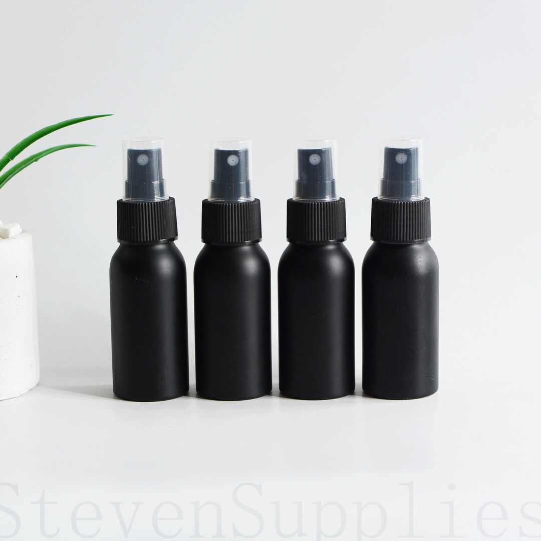 50ml Matte Black Aluminum Fine Mist Spray Bottle Empty Mini Travel Size ...