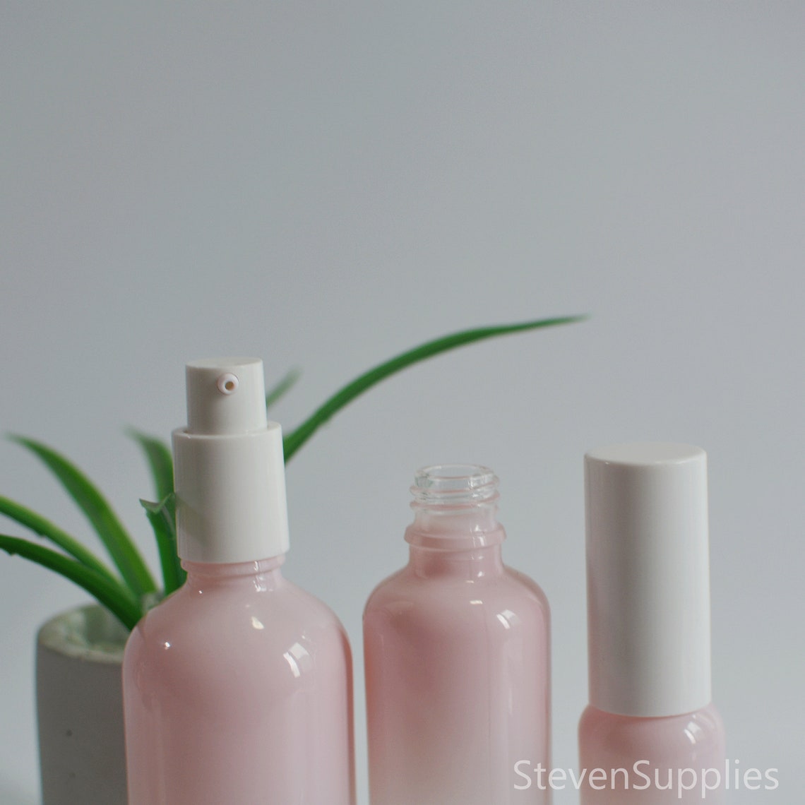 1-100pcs 15ml-100ml Gradient Pink Glass Lotion Pump Bottle - Etsy