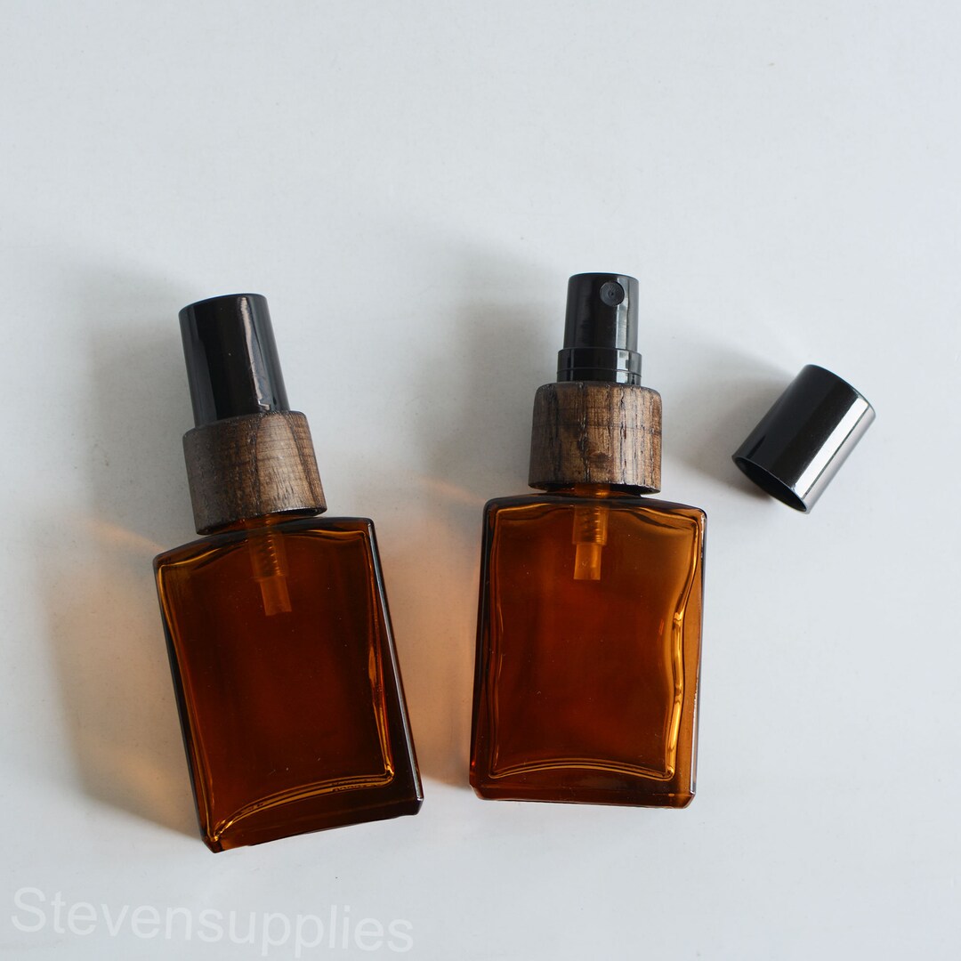 30ml Fine Mist Spray Bottles Retro Style Natural Black Wooden Amber ...