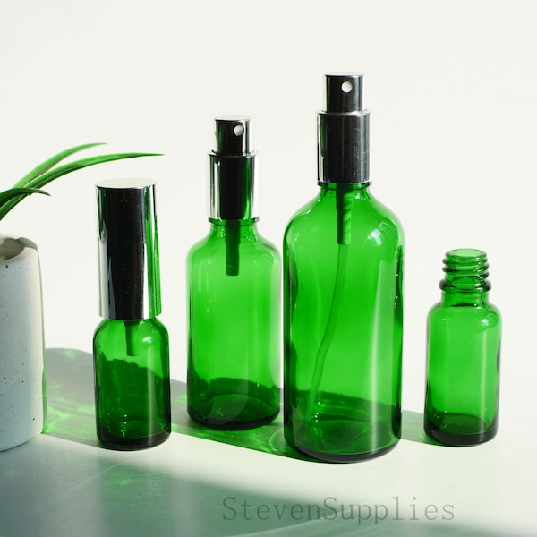 Green Glass Bottle Etsy