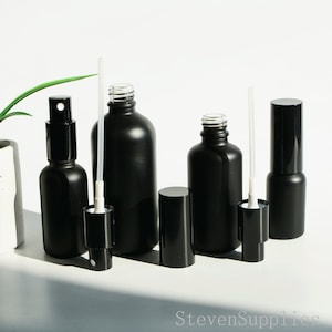 15~100ml Matte Black Glass Spray Bottles or Perfume Bottles Fine Mist ...