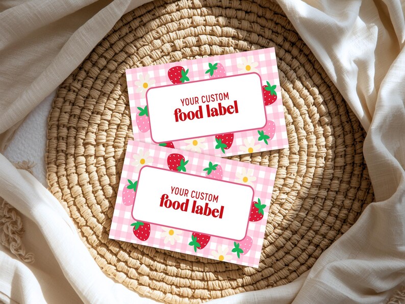 Berry First Birthday Food Labels, Editable Party Tent Cards (digital ...