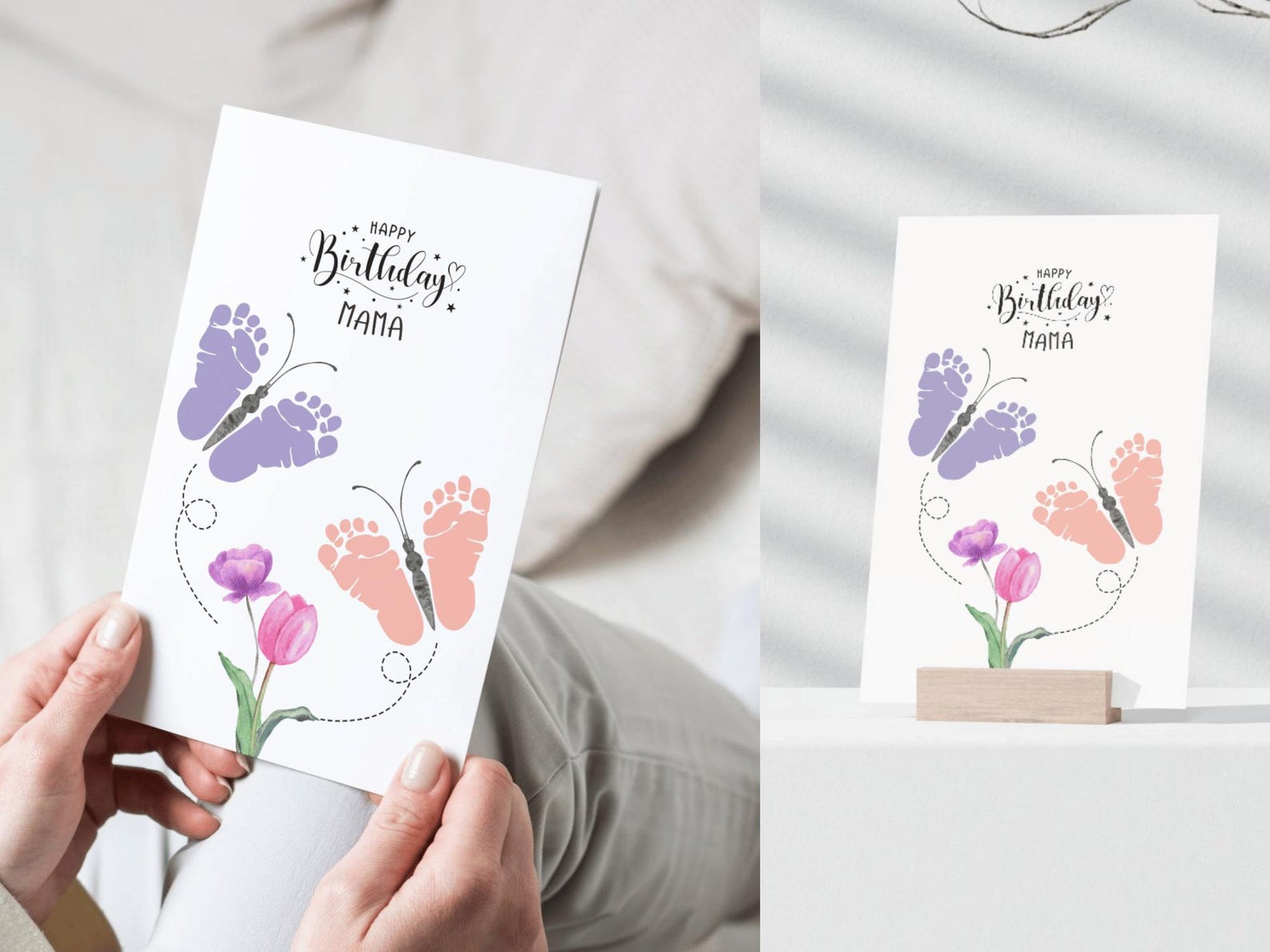 Butterfly Printable Art Card, Mummy Birthday Handprint Card, Gifts for ...