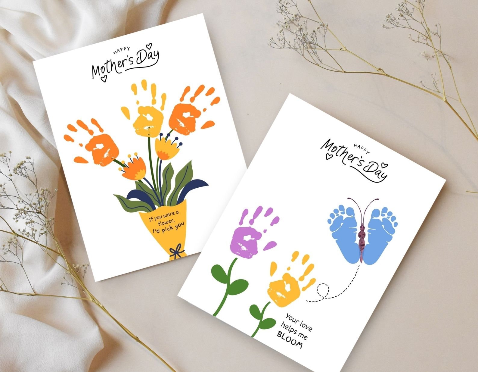 Mother’s Day Greeting Card, DIY Handprint Flower, Gifts for Mom, Gifts ...