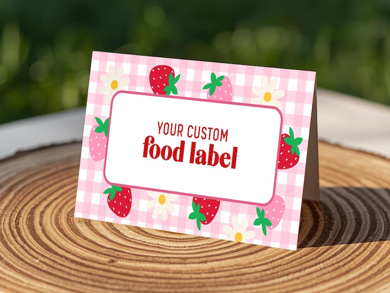 Berry First Birthday Food Labels, Editable Party Tent Cards (digital ...