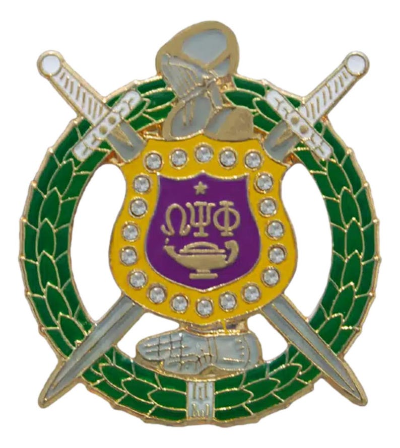 Omega Psi P Fraternity Pin Phi OPP 1″shield Pin With Stones Purple and ...