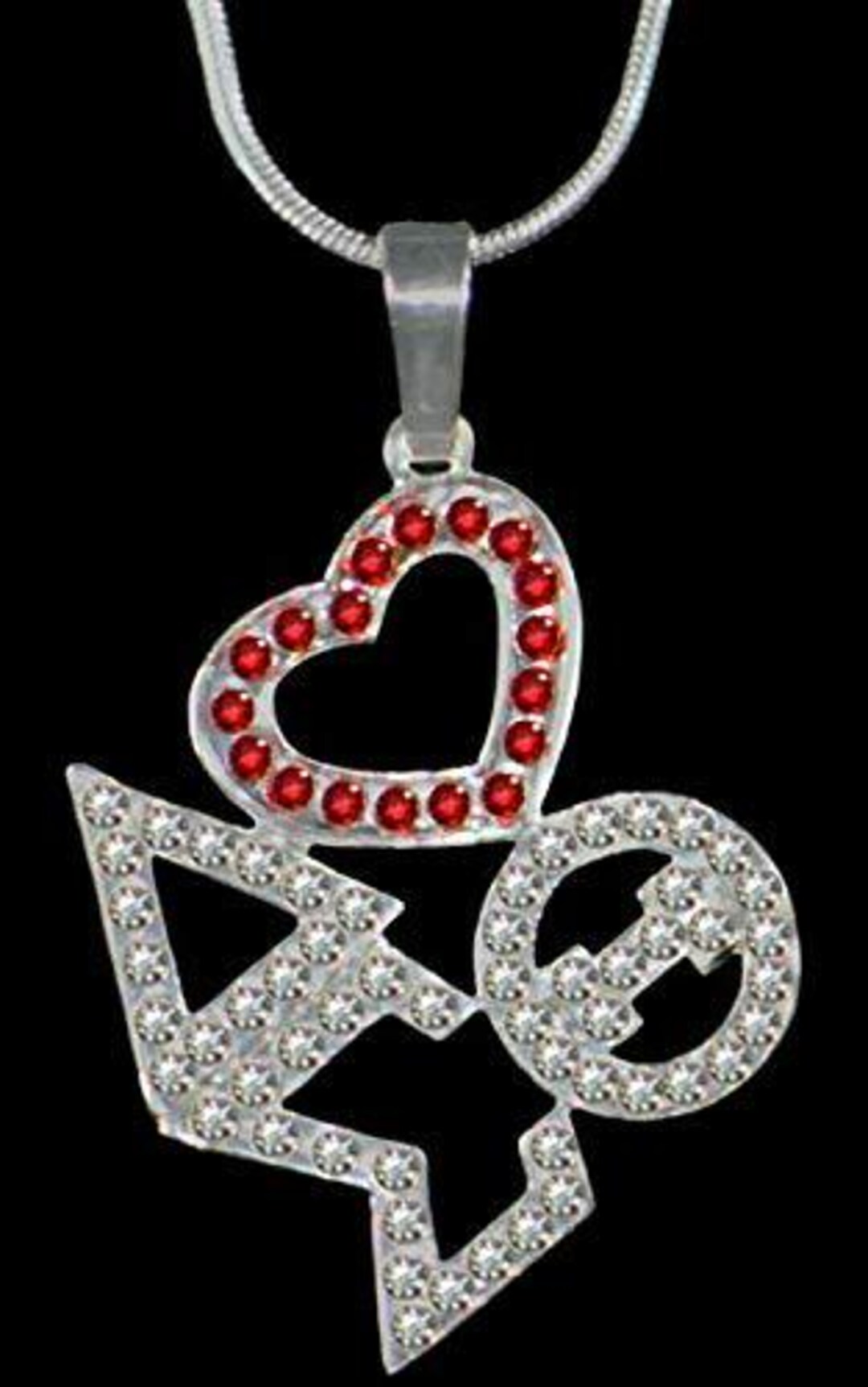 Delta Sigma Theta Sorority Color Crystal Filigree Heart Necklace - Etsy