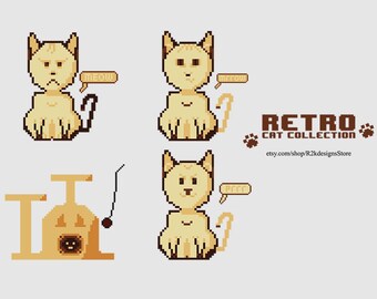 Pixel Cat Sticker - Etsy