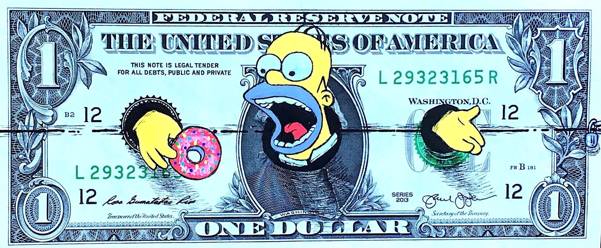 Homer Simpson Caught up in Money - Etsy UK