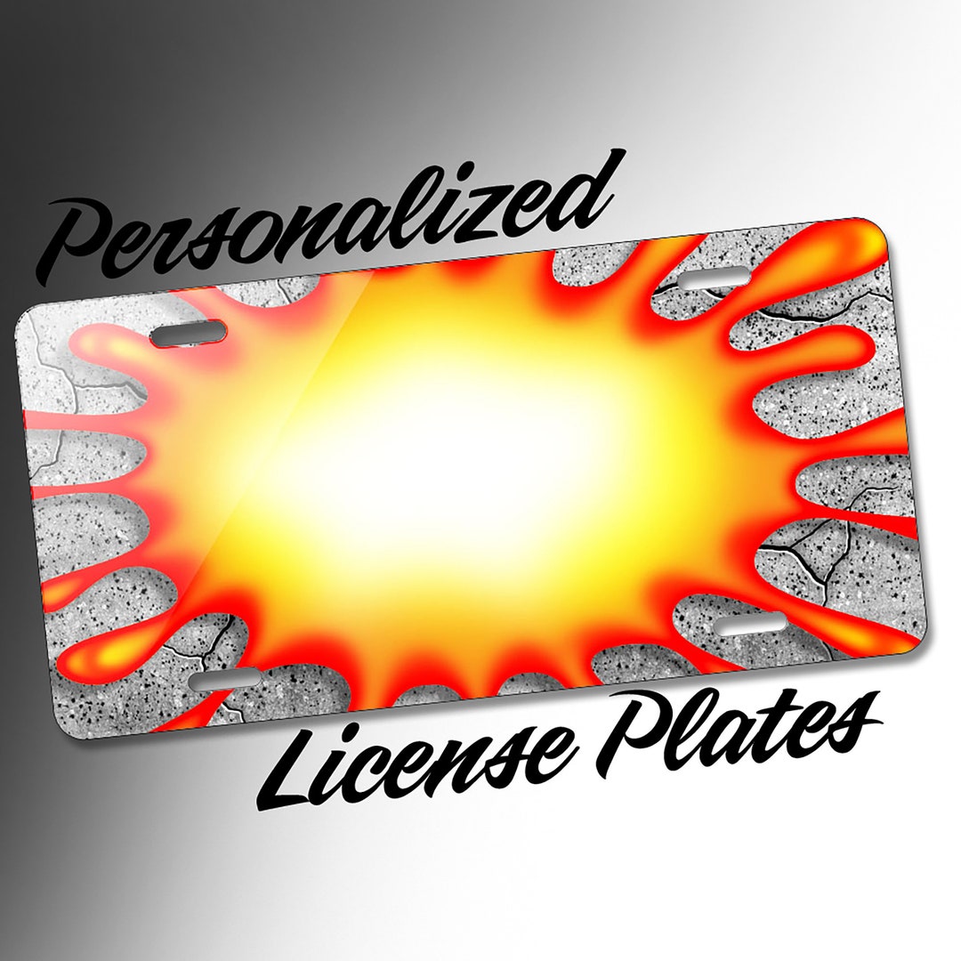 Granite Splat Red Yellow AT1026 Airbrush License Plates Personalized ...