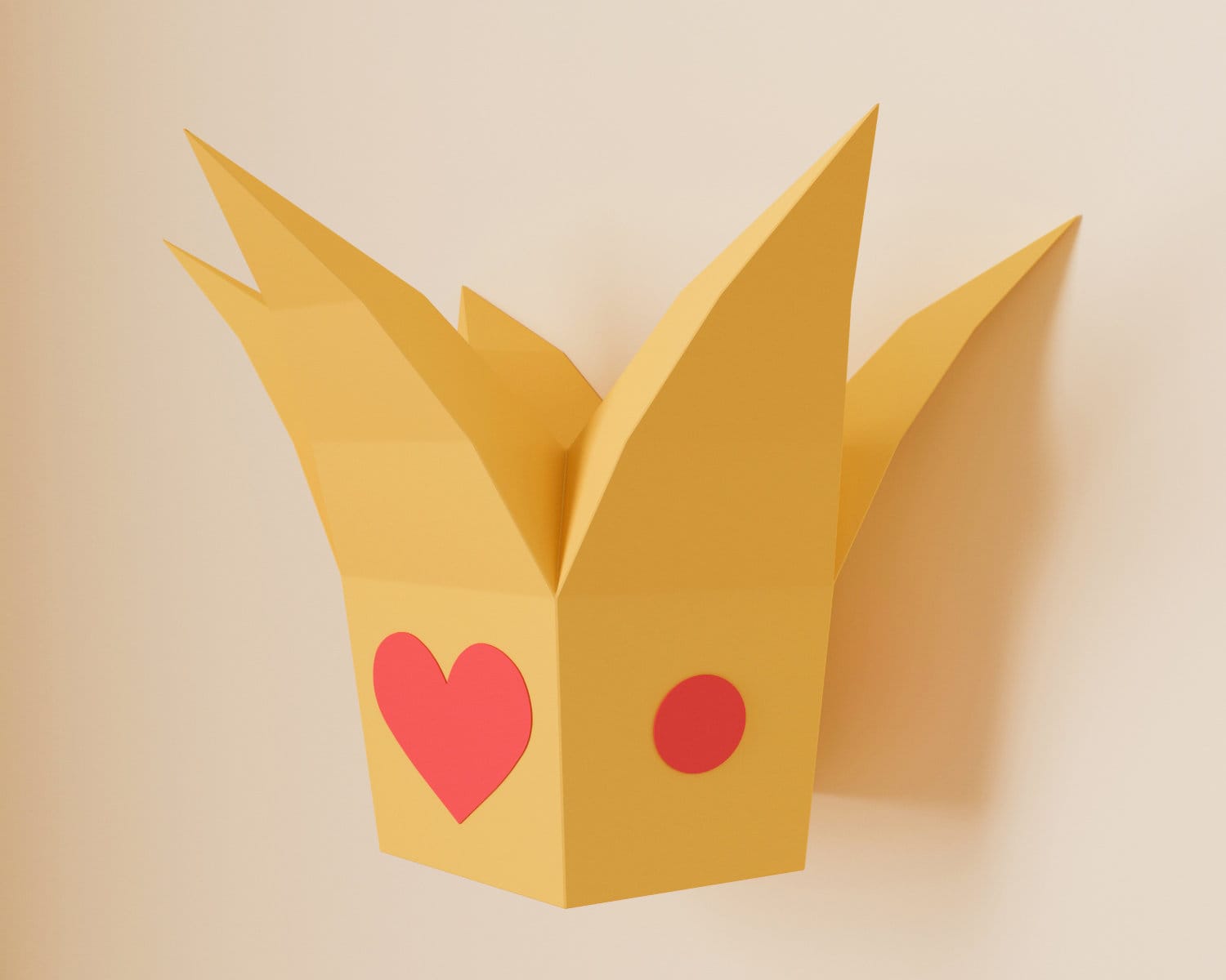 paper craft 3D model PDF template of the crown origami cute decor for a ...