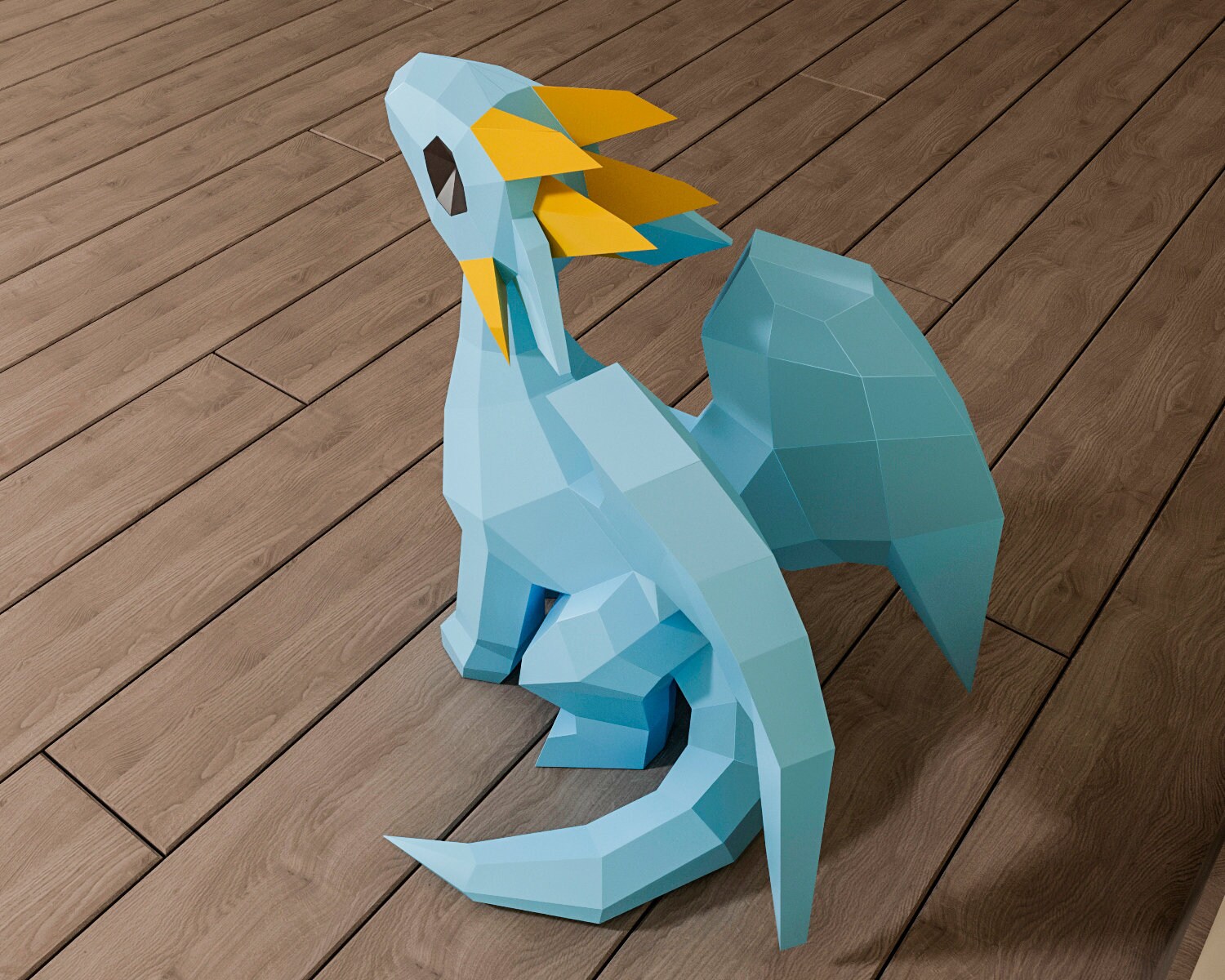 15 Simple Blue Dragon Papercraft Template Kaydensz