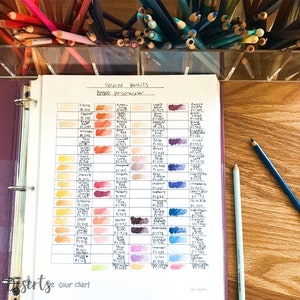 7 BLANK Pdfs Color Swatch Charts Digital Download Art Supplies Catalog ...