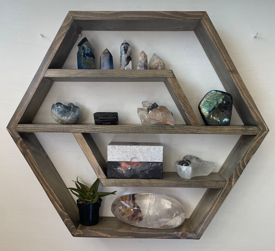 Custom Made to Order Hexagon Design 2-crystal Display Shelf - Etsy