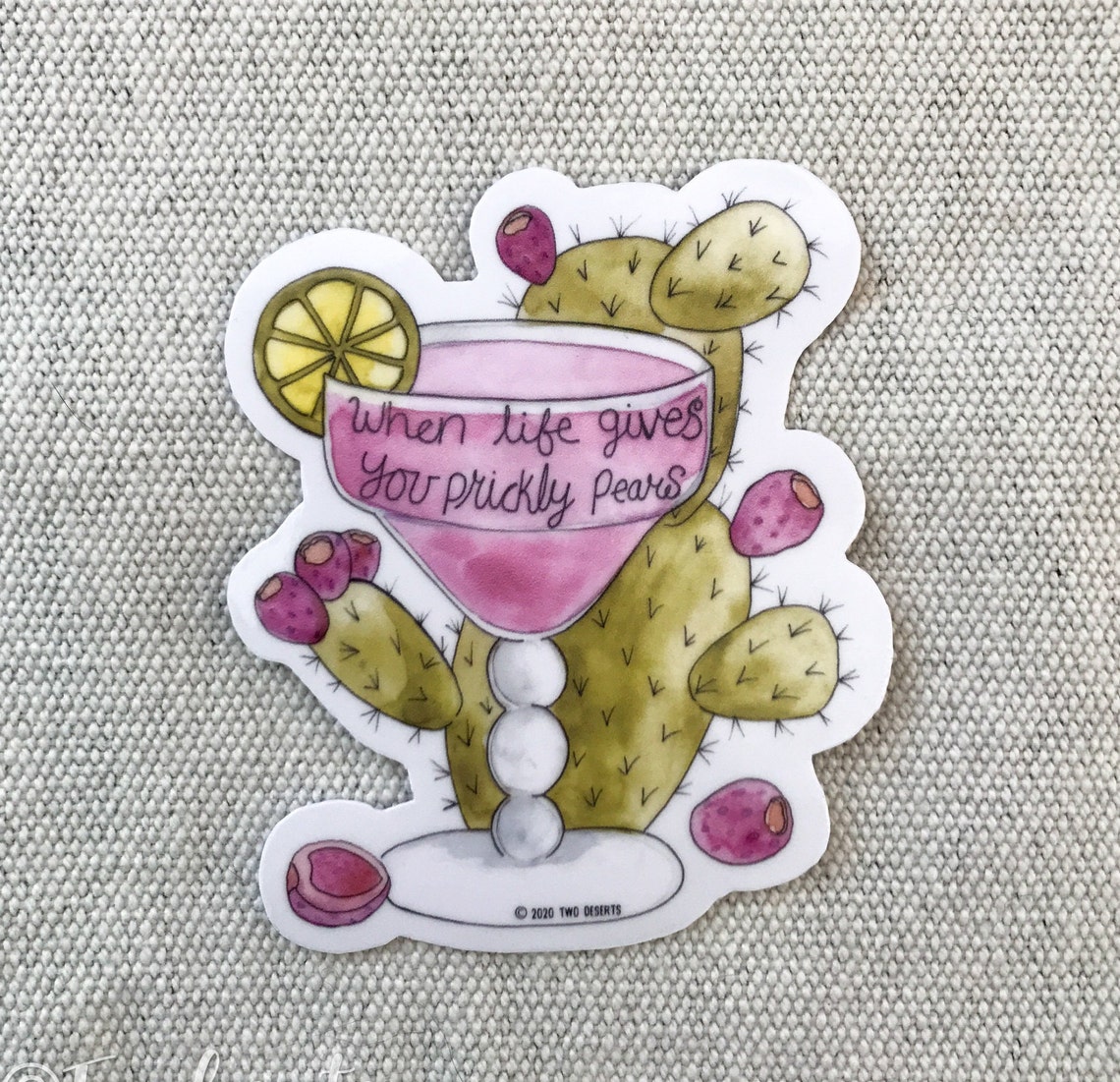 Vinyl Prickly Pear Margarita Sticker Decal Durable - Etsy