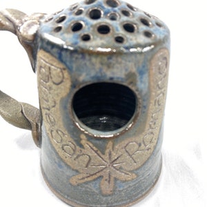 Blue Ceramic Parmesan Romano Cheese Shaker, Hand-thrown Kitchen Spice ...