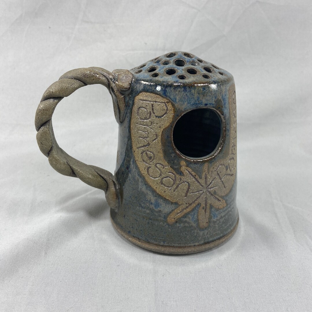 Blue Ceramic Parmesan Romano Cheese Shaker, Hand-thrown Kitchen Spice ...