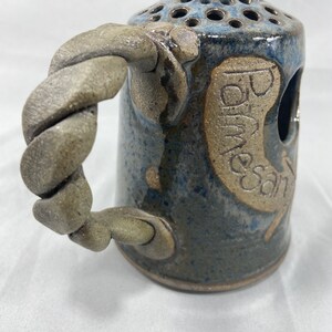 Blue Ceramic Parmesan Romano Cheese Shaker, Hand-thrown Kitchen Spice ...