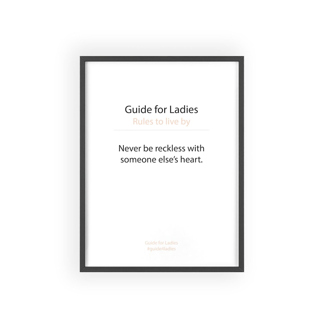 Rules of a Lady No. 23, Guide for Ladies Quote Framed Poster - Etsy