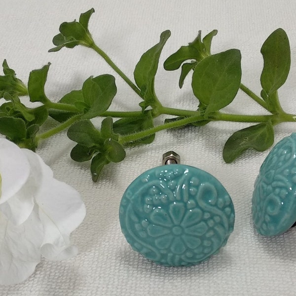 Aqua Drawer Pulls - Etsy