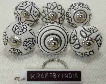 Assorted Blue and White Mixed Ceramic Knobs Kitchen Cabinet Drawer Knobs Cupboard Knobs Drawer ...