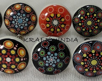 Flat Ceramic Knobs Kitchen Cabinet Drawer Knobs Cupboard Knobs - Etsy