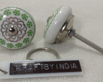 Red and White Flat Ceramic Knobs Kitchen Cabinet Drawer Knobs | Etsy