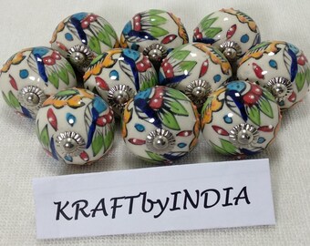 Multicolor Emboss Ceramic Knobs Kitchen Cabinet Drawer Knobs Cupboard Knobs Hardware Knobs ...