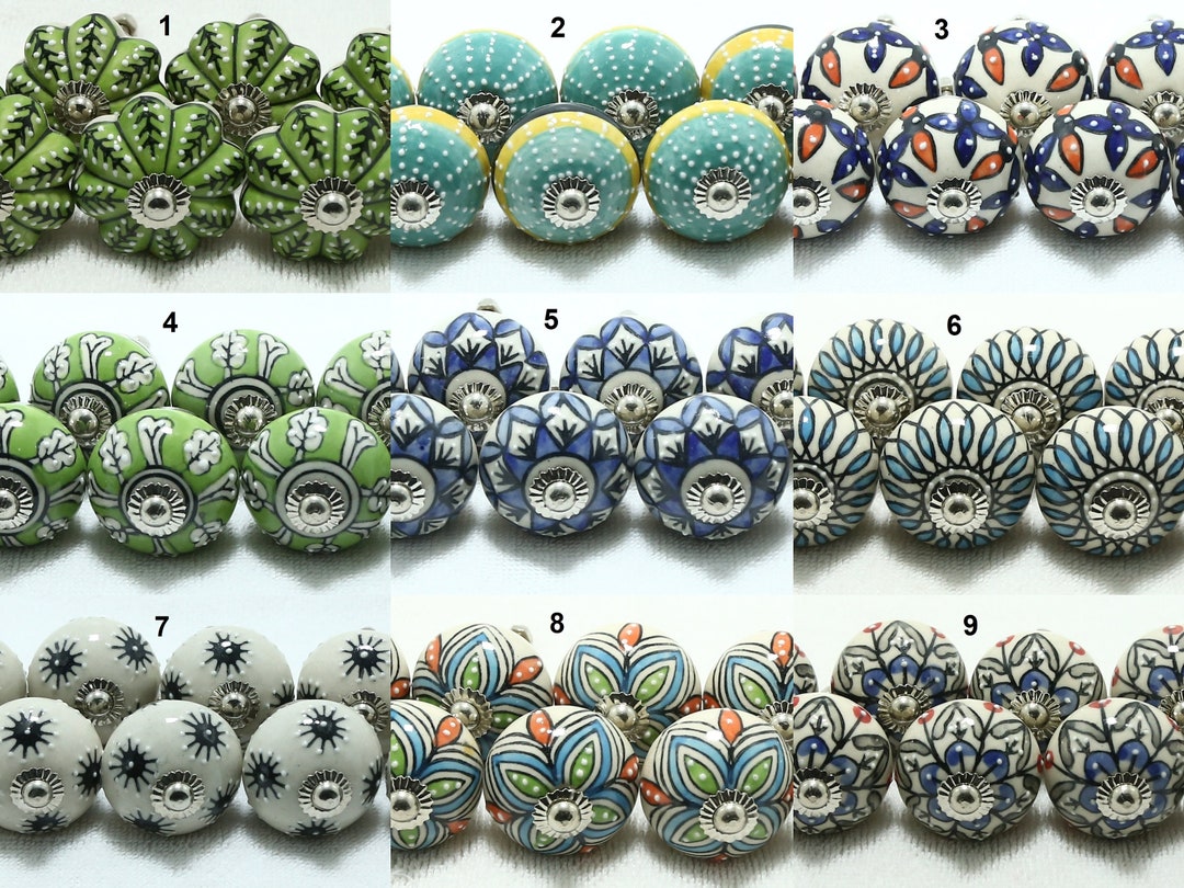 Emboss Ceramic Knobs Kitchen Cabinet Knobs Drawer Pulls Cupboard Knobs ...