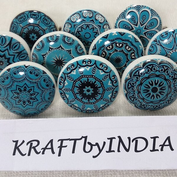 Teal Knobs - Etsy