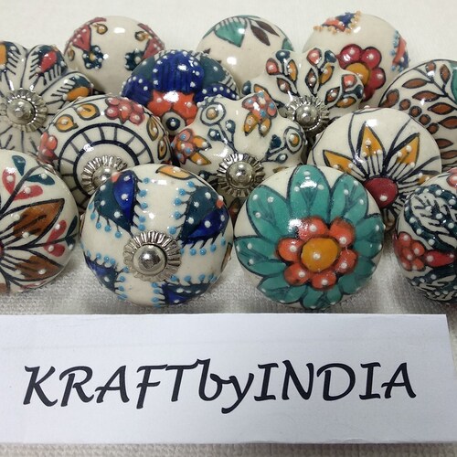 Assorted Multicolor Flat Ceramic Door Knobs Kitchen Cabinet - Etsy