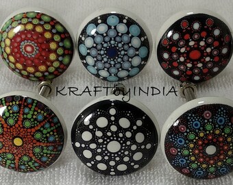 Multicolor Emboss Ceramic Knobs Kitchen Cabinet Drawer Knobs Cupboard Knobs Hardware Knobs ...