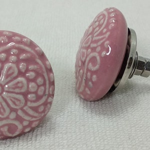 Pink Vintage Ceramic Door Knobs Handpainted Kitchen Cabinet - Etsy UK